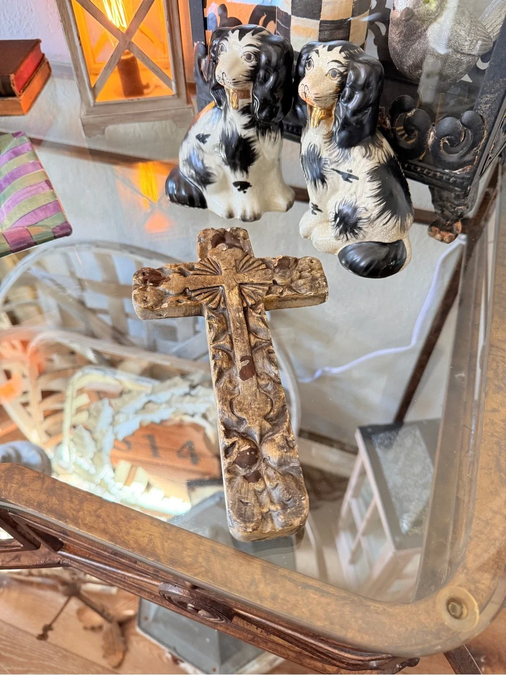 Antique | Accents | Antique Distressed Plaster Ornate Wall Cross Early ...